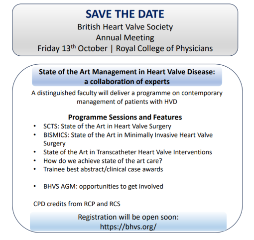 Upcoming events - British Heart Valve Society